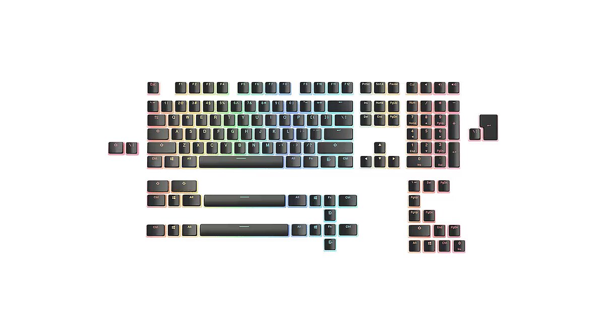 Glorious Pc Gaming Race Aura Keycaps v2, Black (GLO-KC-AURA2-B)
