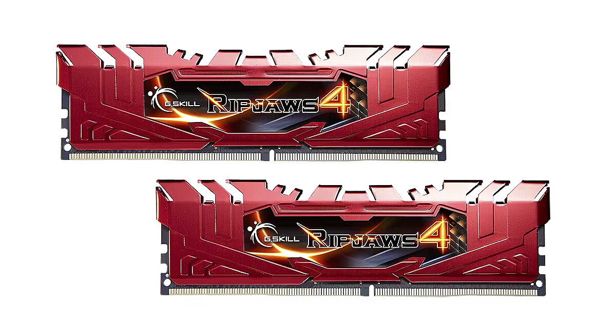 G.SKILL Ripjaws 4 Red, DDR4, 16GB, 2400MHz, CL15, Kit of 2 (F4-2400C15D ...