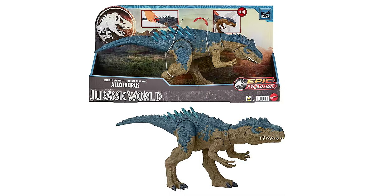 Mattel Jurassic World Ruthless Rampage Allosaurus toy figure (HRX51)