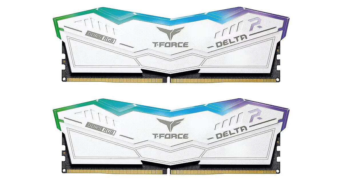TeamGroup Delta RGB White, 32GB, DDR5, 6000MHz, CL38, Kit of 2 ...