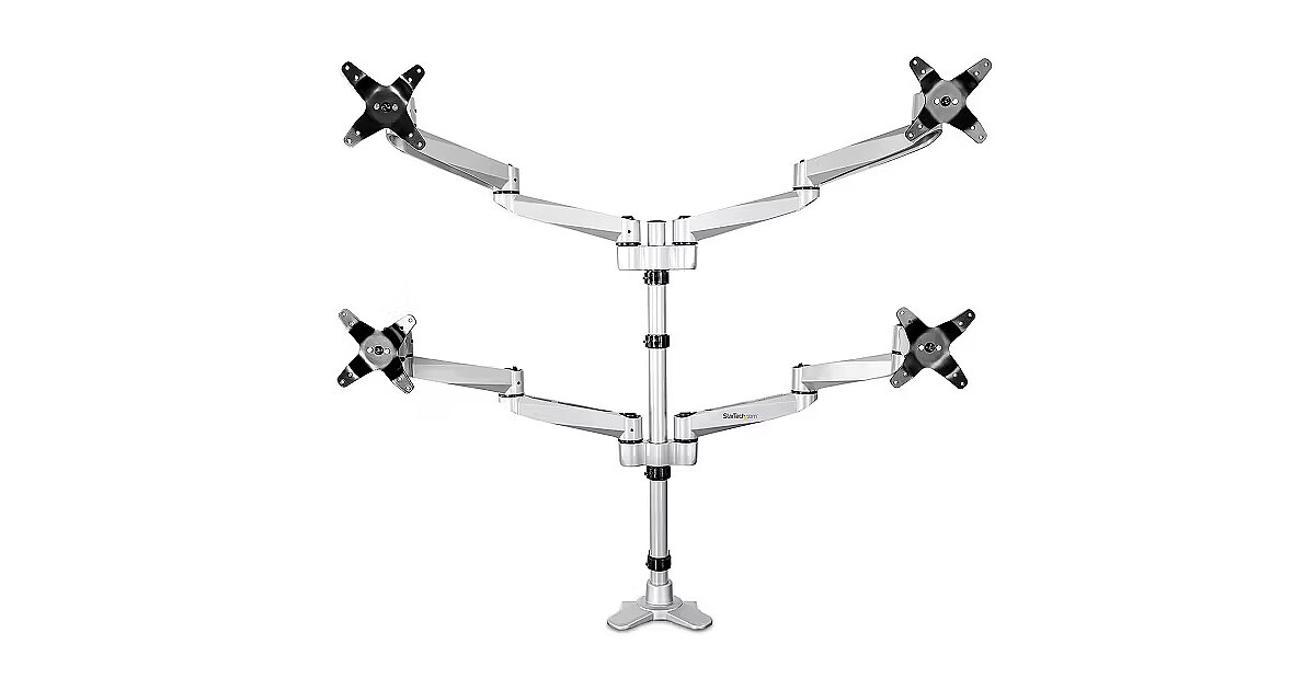 Startech Desk Mount Quad Monitor Arm, 13-30" (ARMQUADPS)