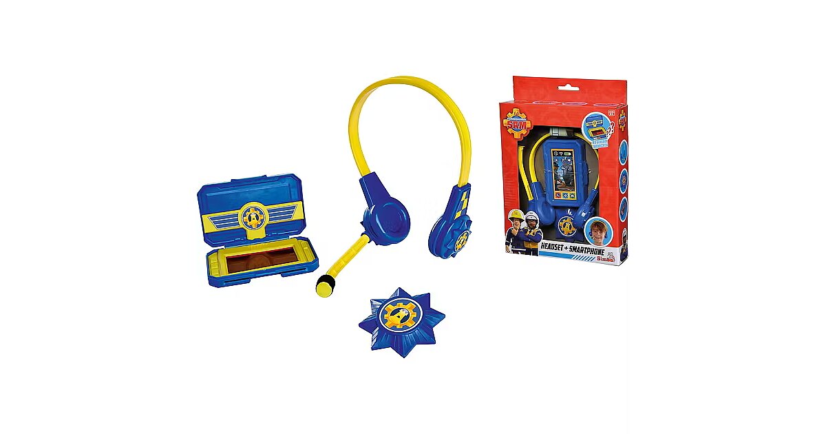 Simba Fireman Sam Police Headset and Smartphone, Role Play (Blue/Yellow ...