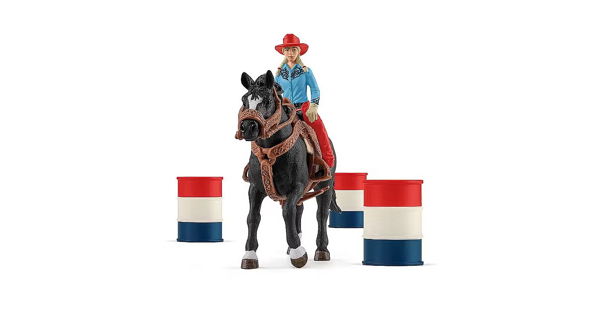 Schleich Farm World Barrel Racing with Cowgirl, play figure (42576)