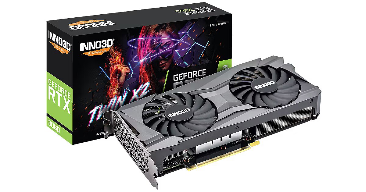 Inno3d GeForce RTX 3060, 8GB GDDR6X, Twin X2 OC (N30602-08D6X-11902130)