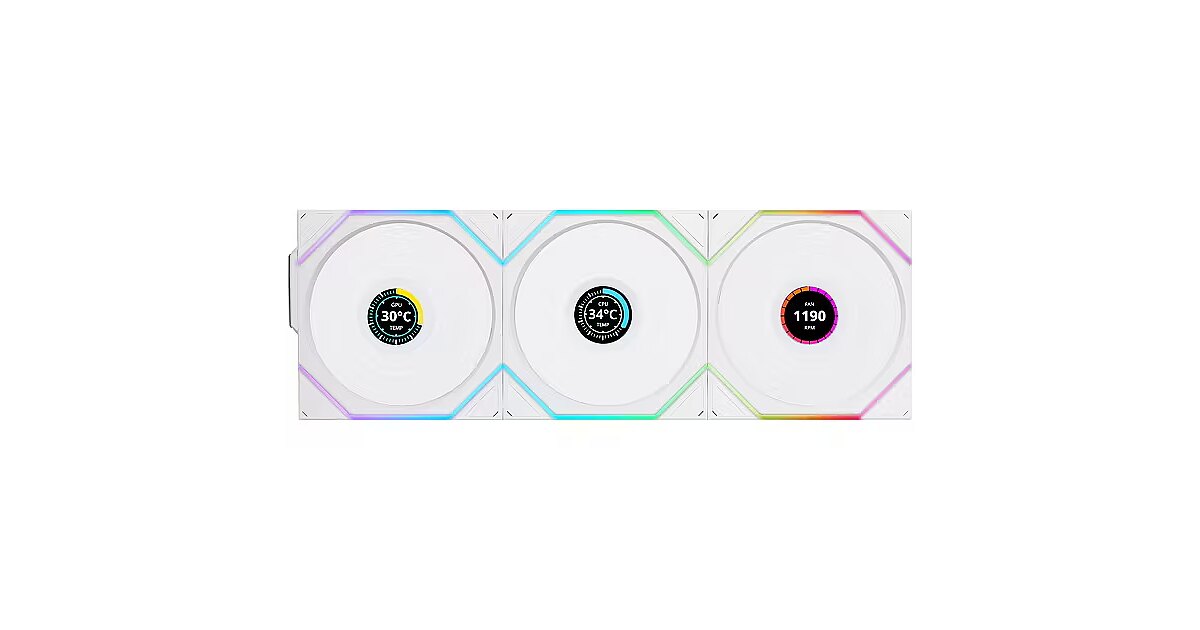 Lian Li UNI FAN TL 120 LCD Reverse Blade Wireless, White, 3 Pack ...