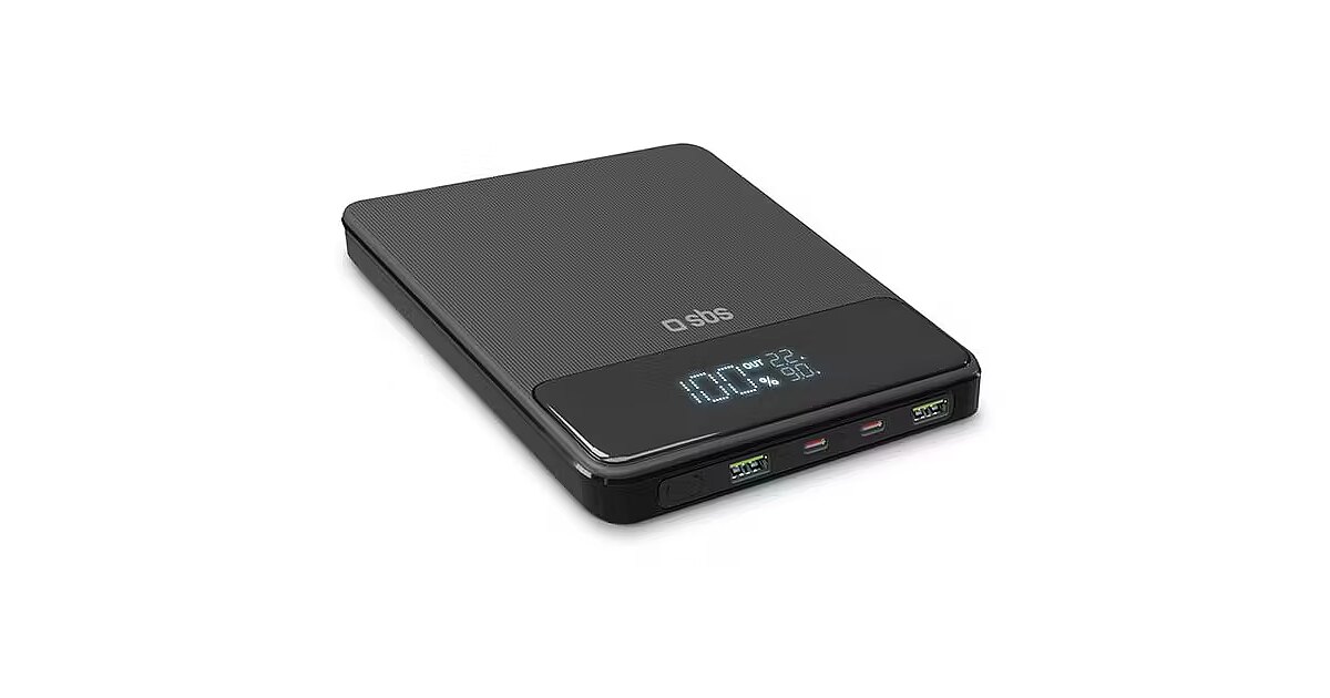 Sbs Power Lite, 20000 mAh, LCD, Black (TTBB20000PD100W)