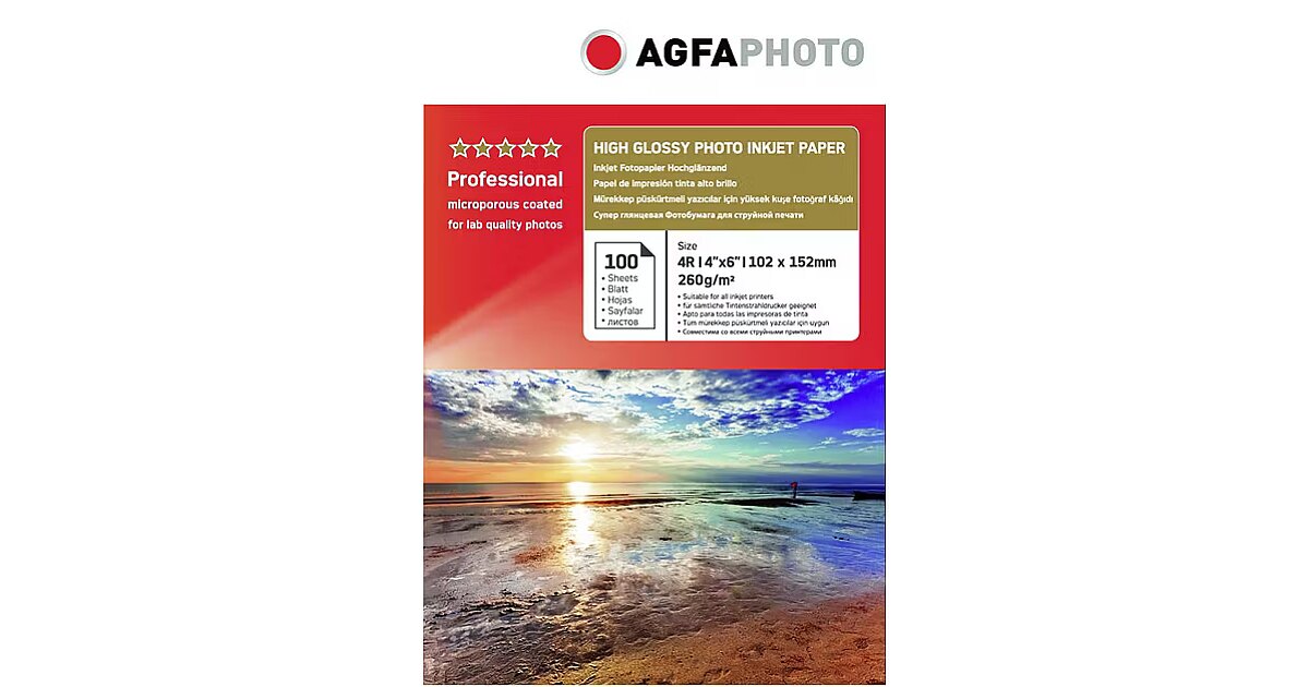 AgfaPhoto photo paper Professional Glossy 10x15cm 260g 100 sheets ...