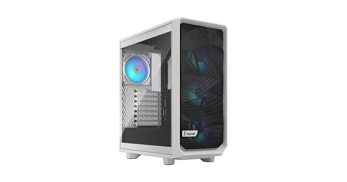 Fractal Design Meshify 2 Compact RGB, White, Tempered Glass (FD-C-MES2C-08)