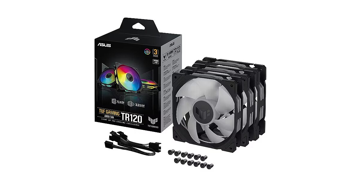 Asus TUF Gaming TR120 ARGB, Black, Triple Pack (90DA0090-B09020)