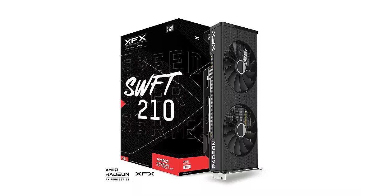 XFX Radeon RX 7800 XT, 16GB GDDR6, Speedster SWFT 210 Core Edition (RX ...