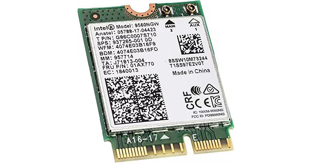 Intel Dual-Band Wireless-AC 9560 vPro, WLAN + Bluetooth 5.0 Adap (9560 ...