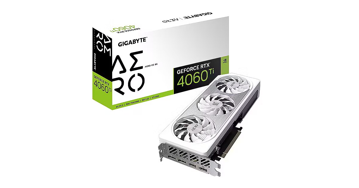 Gigabyte GeForce RTX 4060 Ti, 8GB GDDR6, AERO OC (DLSS 3) (GV-N406TAERO ...