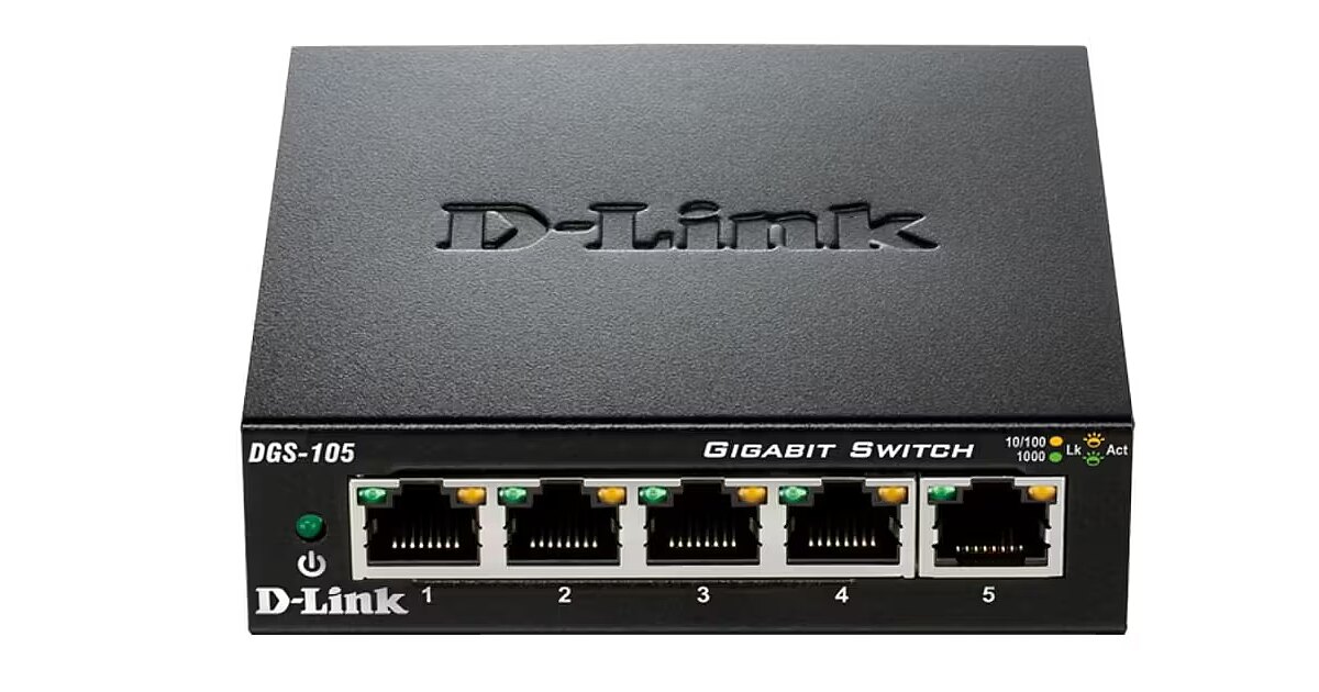 D-Link DGS‑105 5-Port Gigabit Unmanaged Desktop Switch (DGS-105/E)