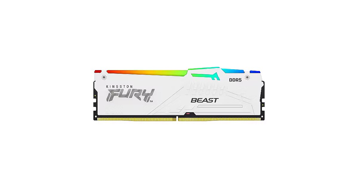 Kingston FURY Beast RGB White, DDR5, 16GB, 5600MHz, CL40, Single stick (KF556C40BWA-16)
