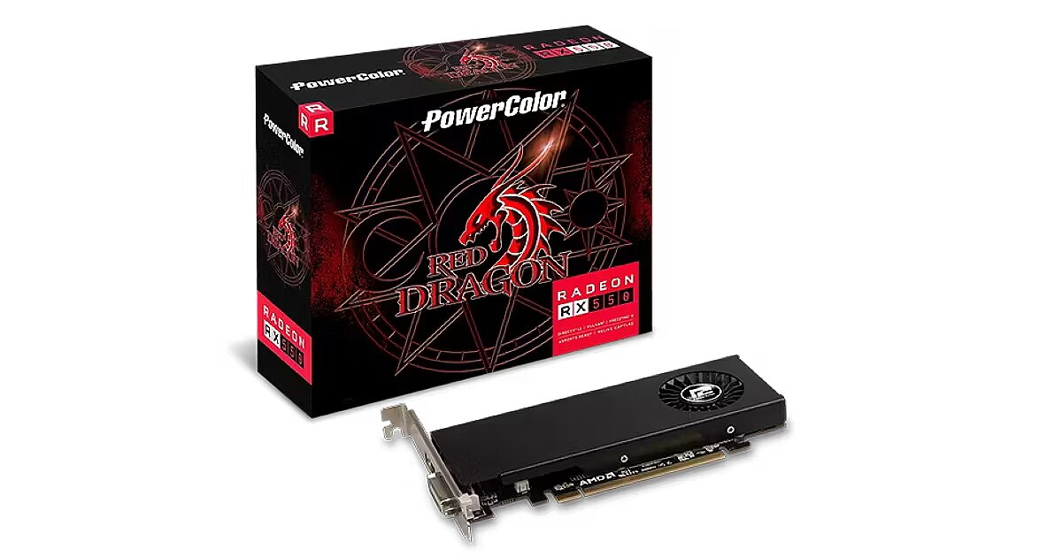 PowerColor Radeon RX 550, 4GB GDDR5, Red Dragon Low-Profile (AXRX 550 ...