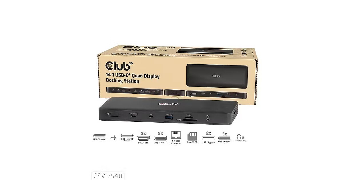 Club3D NB ACC DOCKING STATION 14IN1/USB-C 150W CSV-2540 (CSV-2540)