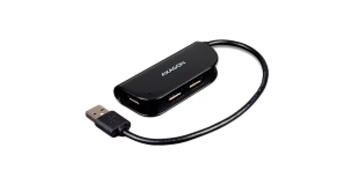 Axagon Handy four-port USB 2.0 hub with a permanently connected USB ...