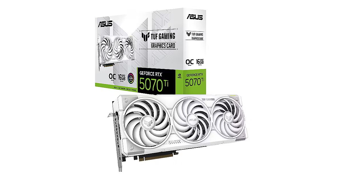 Asus GeForce RTX 5070 Ti, 16GB GDDR7, TUF Gaming White OC (DLSS 4) (TUF ...