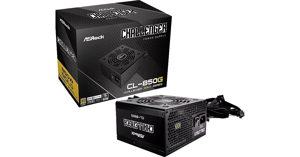 Asrock Challenger CL-850G, 850W, 80PLUS Gold, ATX 3.1, PCIe 5.1 (90-UXC085-GNEAAA)