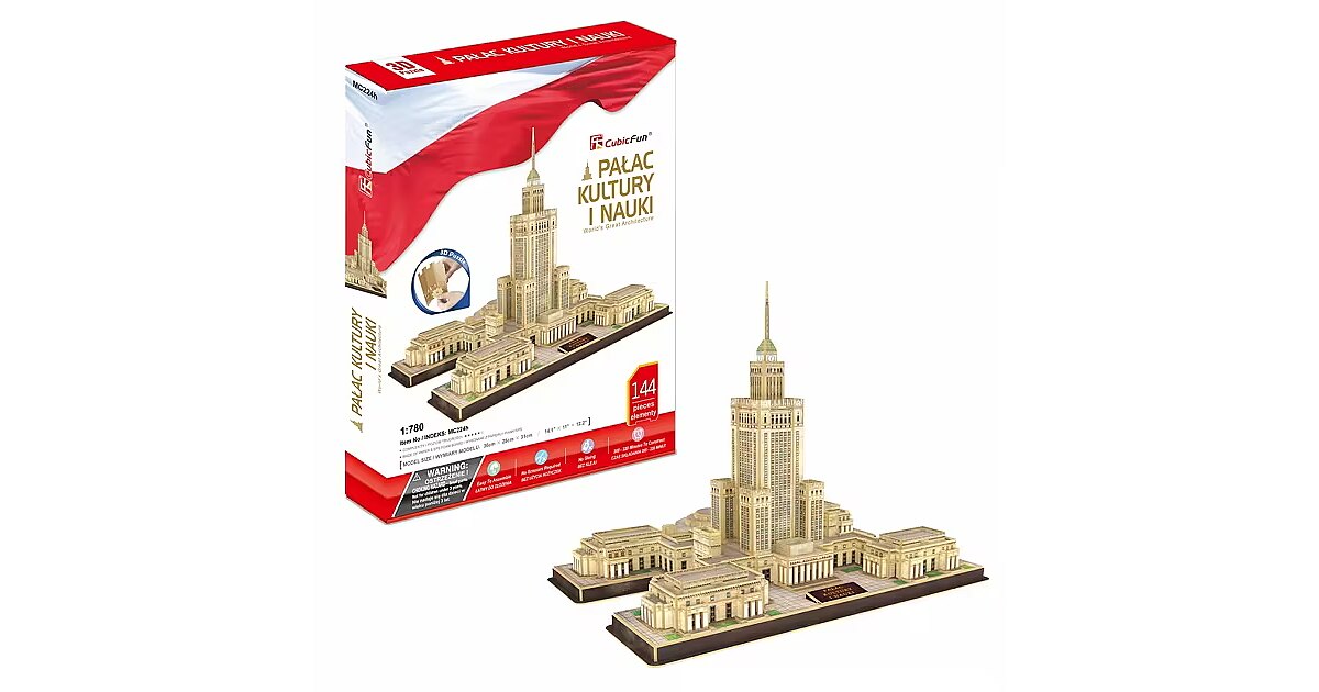 Cubicfun PUZZLE 3D Palace of Culture and Science, 144 ELEMENTS (20224)