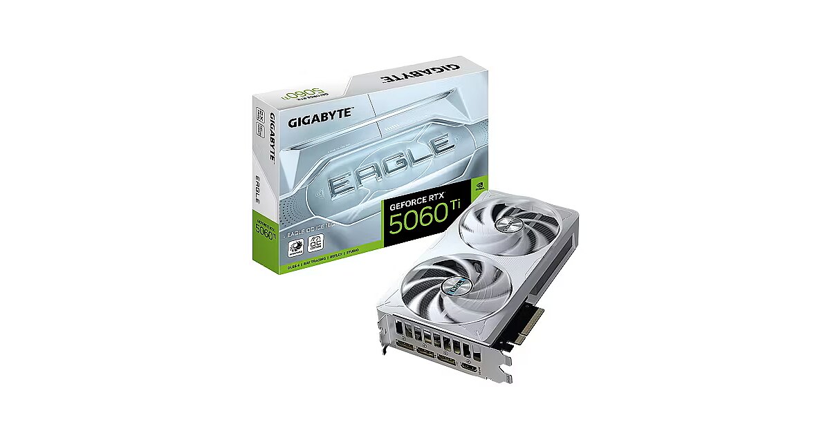 Gigabyte GeForce RTX 5060 Ti, 16GB GDDR7, EAGLE OC ICE (DLSS 4) (GV-N506TEAGLEOC ICE-16GD)