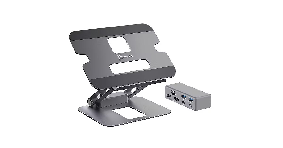 J5create MULTI-ANGLE DUAL 4K DOCKING STAND (JTS427-N)