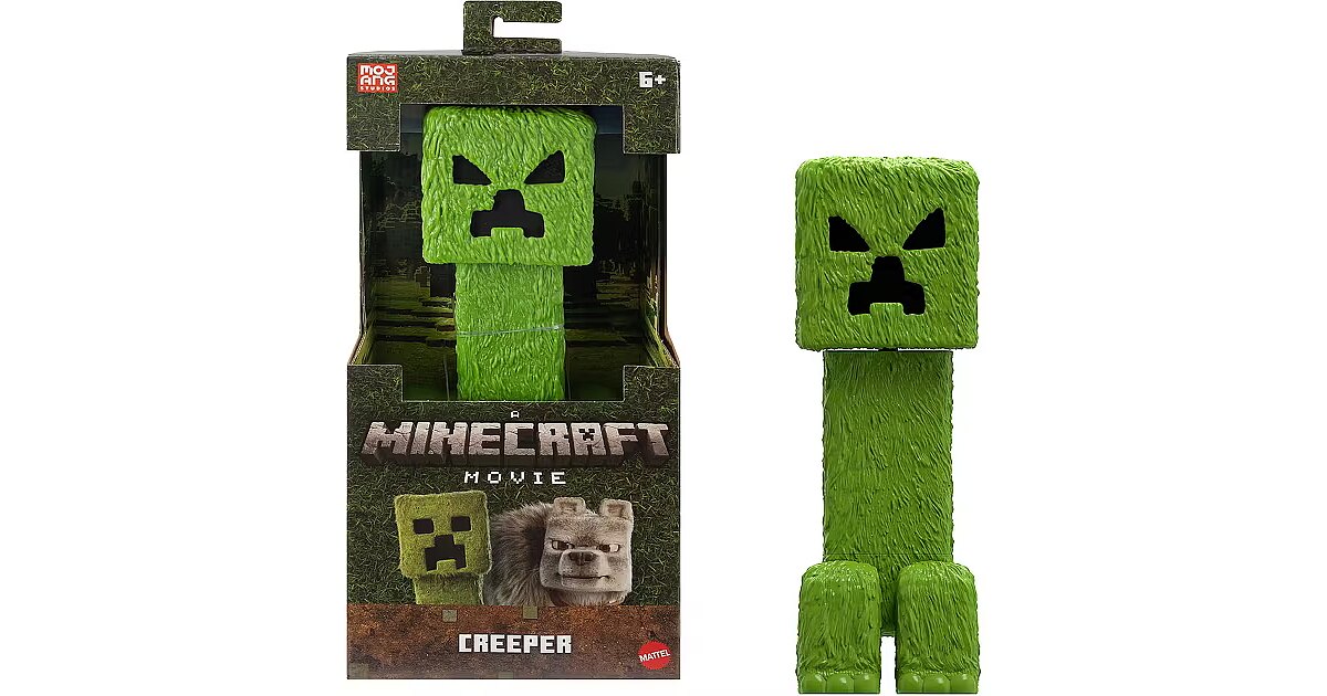 Mattel Minecraft Movie Large Creeper Action Figure (30 cm Collectible ...