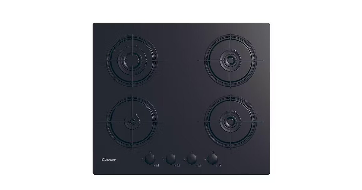 Candy Gas Hob CVW6BB, 4 zones, Black, (CVW6BB)