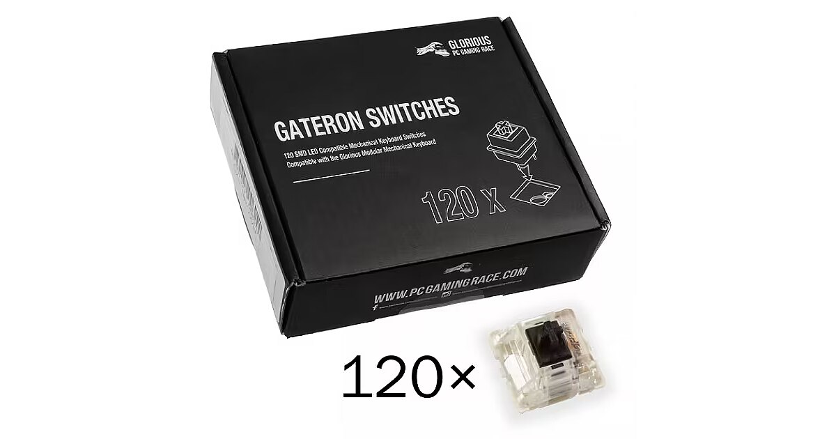 Glorious Pc Gaming Race Gateron Black Switches, 120 pcs (GAT-BLACK)