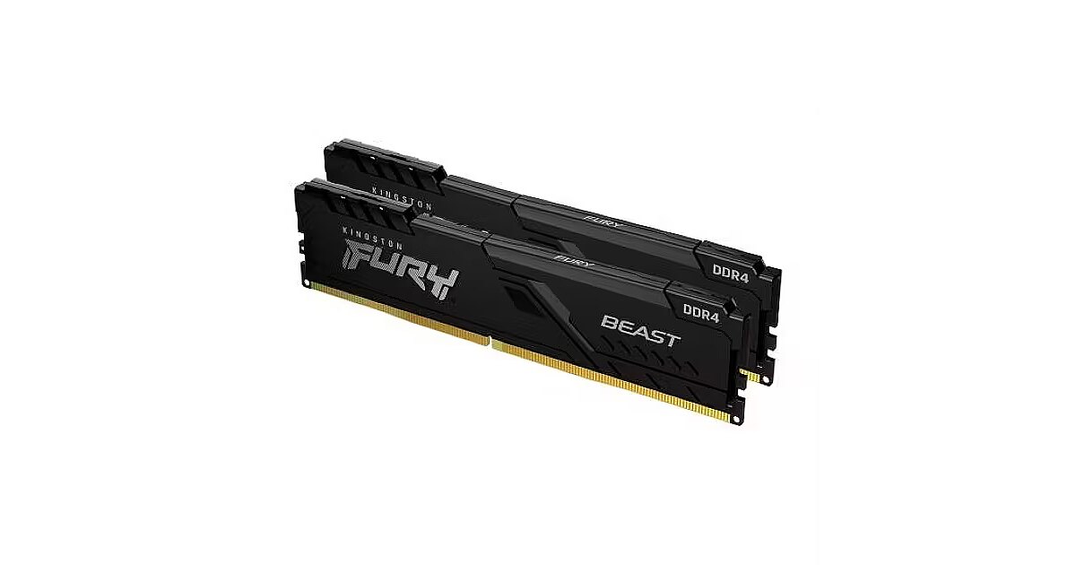 Kingston 16GB, DDR4, 3600MHz, CL17, Kit of 2, Fury Beast Black (KF436C17BBK2/16)
