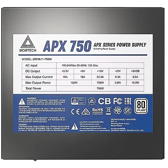 Montech APX, 750W, 80PLUS (APX750)