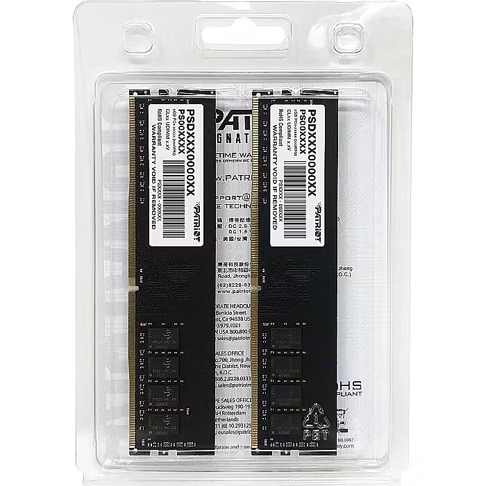 Patriot Signature Line, 16GB, DDR4, 3200MHz, CL22, Kit of 2 (PSD416G3200K)