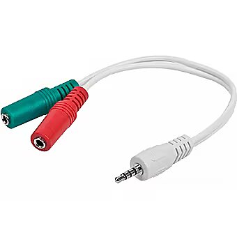 Gembird Audio splitter 3.5mm 4-pin plug to 3. mm stereo+mic (CCA-417W)
