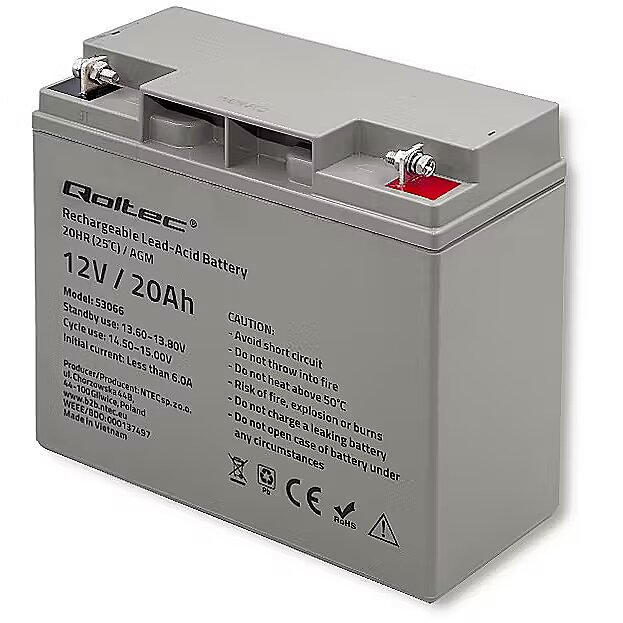 Qoltec 53066 AGM battery 12V 20Ah (53066)