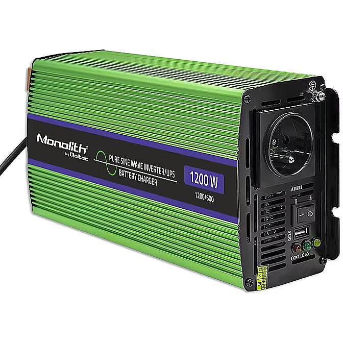 Qoltec Pure Sine Wave Inverter Monolith, 600W, 1200W (51941)