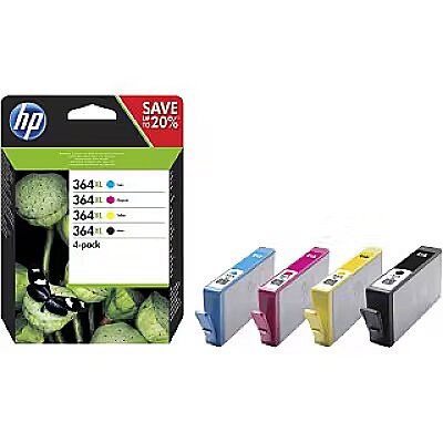 Hewlett Packard HP 364 CMYK Ink Cartridge Combo 4-Pack (N9J73AE)