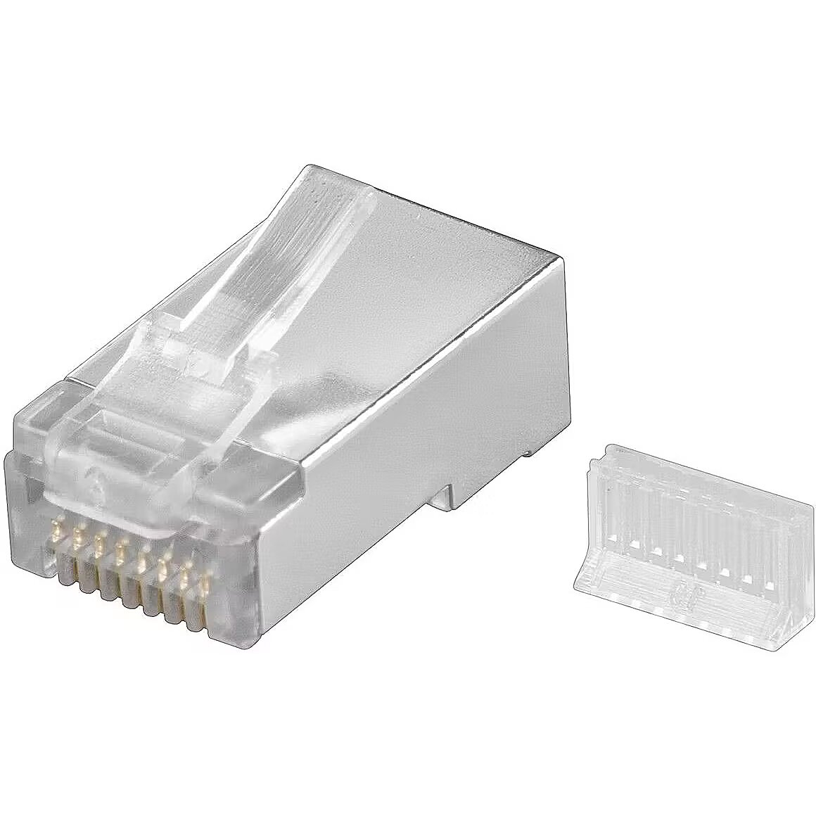 Goobay 68079 RJ45 plug, CAT 5e STP shielded, transparent (68079)