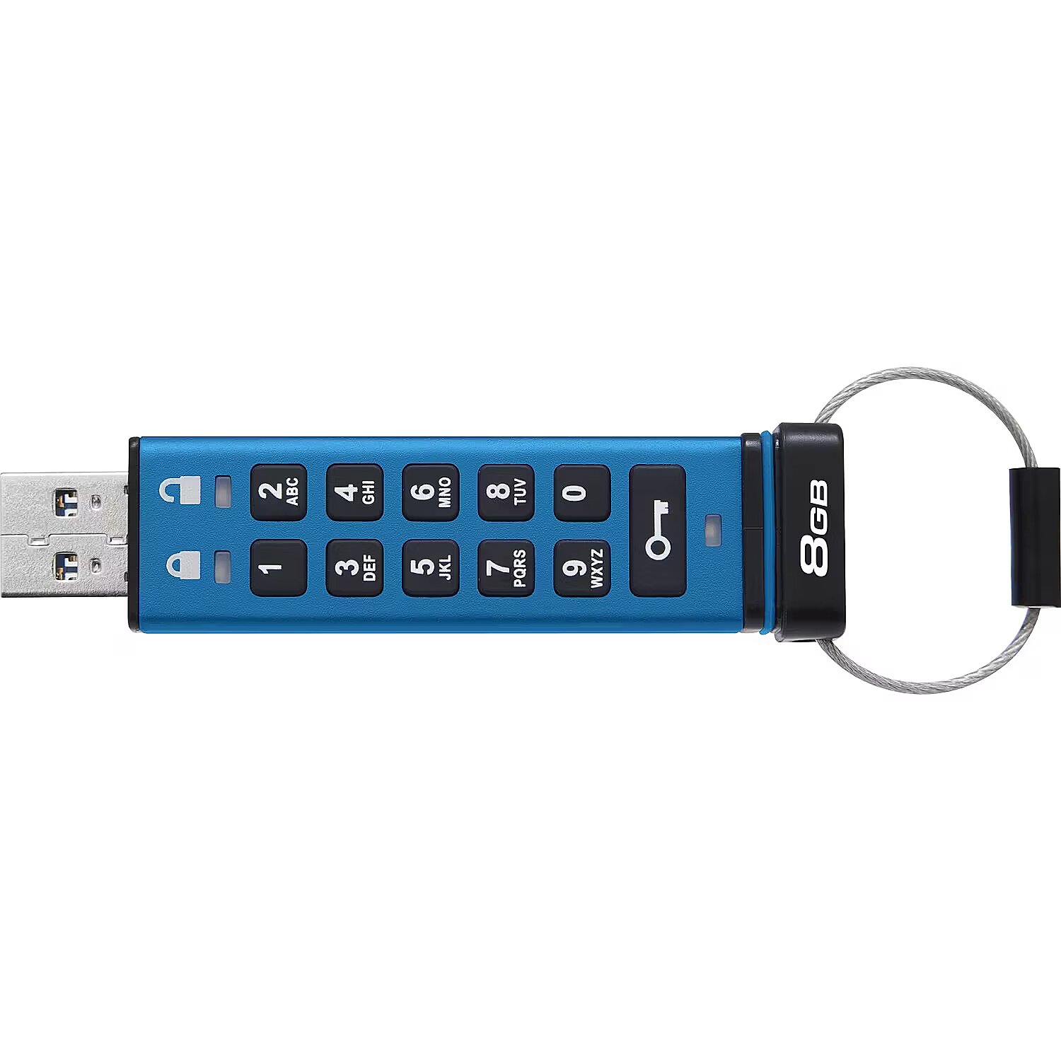Kingston Ironkey Keypad 200, AES-256 Encrypted, 8GB, Blue (IKKP200/8GB)