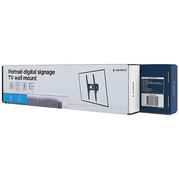 Gembird Portrait digital signage TV Wall Mount (tilt), 37-75" (WM-75T-03)
