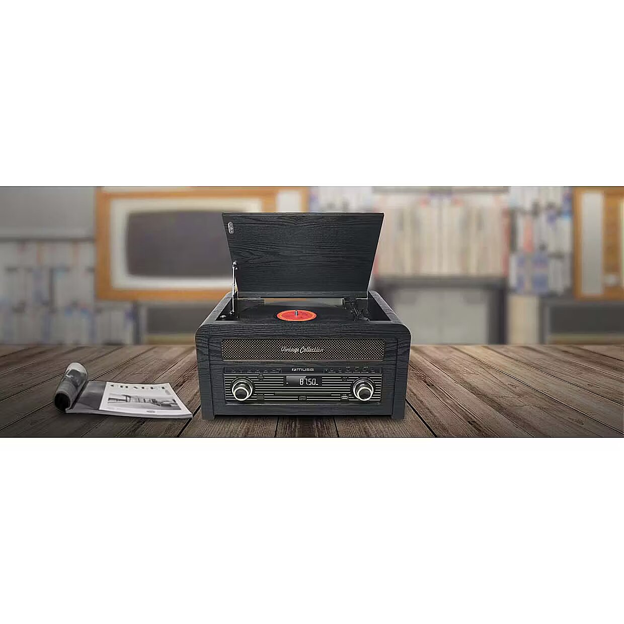 MUSE Turntable micro system MT-115W USB port, Bluetooth, CD player ...