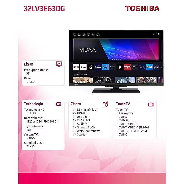 Toshiba 32LV3E63DG, 32" (32LV3E63DG)