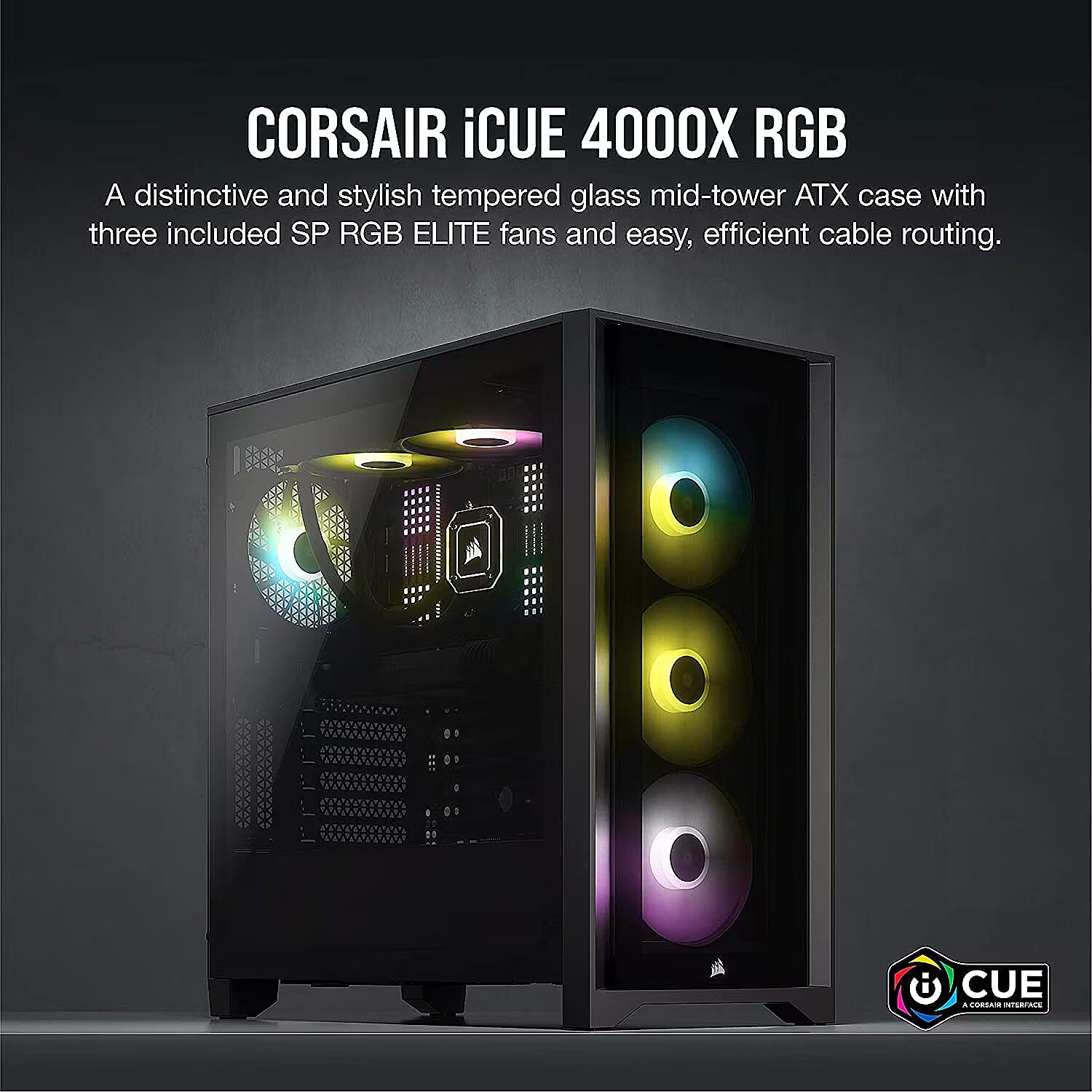 Corsair iCUE 4000X RGB, Tempered Glass, Black (CC-9011204-WW)