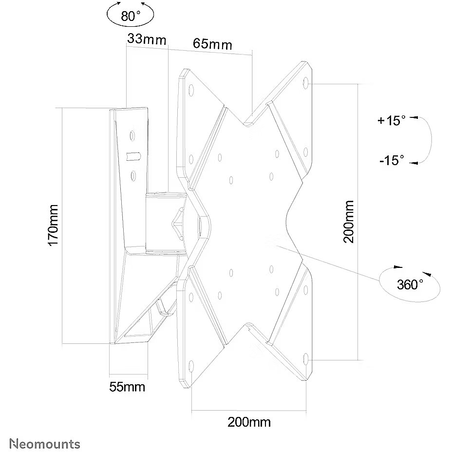 Newstar FLAT SCREEN WALL MOUNT (1 PIVOT & TILTABLE) 10-40" BLACK (FPMA ...