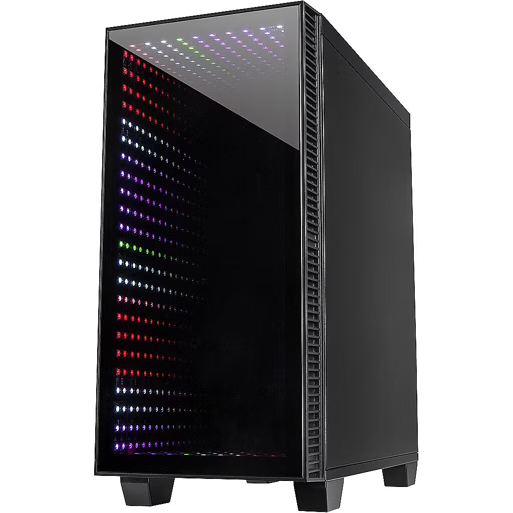 Inter-Tech X-608 INFINITY MICRO, RGB, Tempered Glass, Black (88881315)