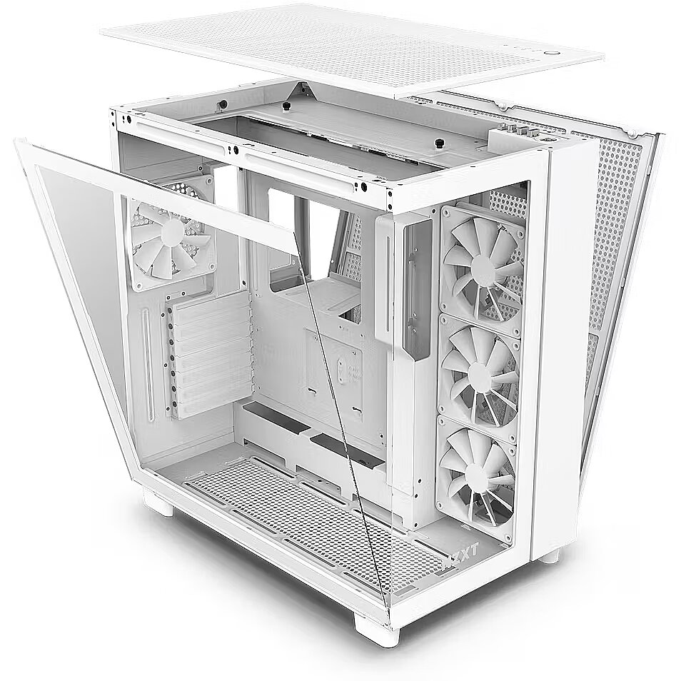 NZXT H9 Flow, Tempered Glass, White (CM-H91FW-01)