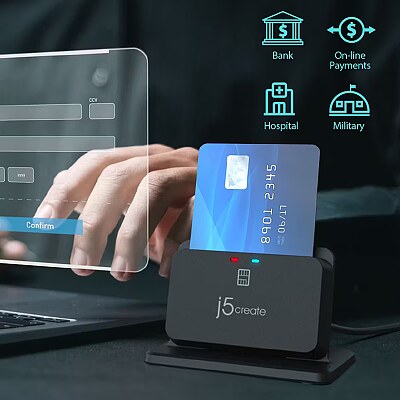 J5create USB SMART CARD / CAC READER STAND (JUR261-N)